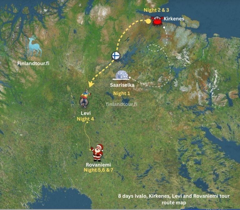 8 day tour of Igloo, Crab Safari ,Ice Breaker, Skii & Santa village